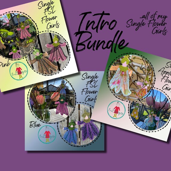 Bundle FSL Single Flower Girls 3 Design Packs Included 11 - Etsy