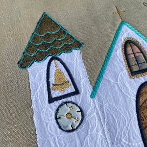 Appliqué Village Churches - 8x11 - Detailed, Hand Drawn, Raw Edge ...