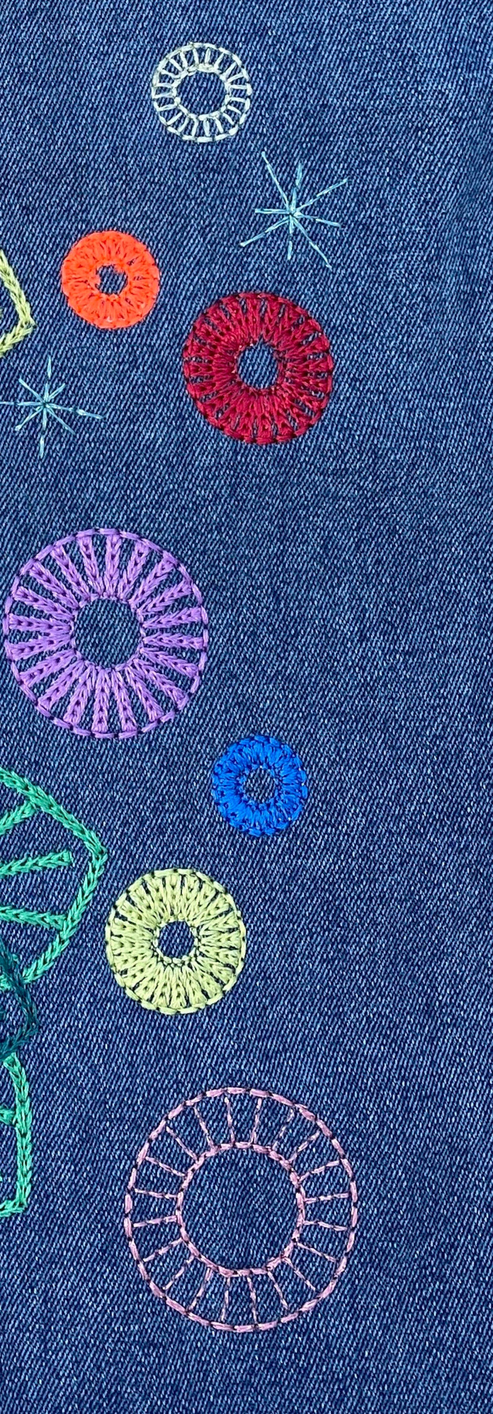Crochet Style Machine Embroidery Flowers single rounded | Etsy