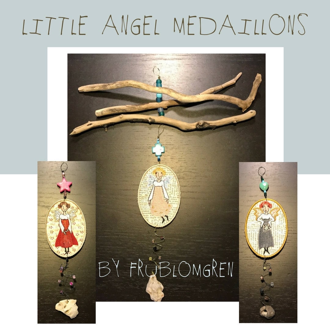 Tiny ANGELS IN MEDAILLONS, 3 Different Small and Detailled Angel ...
