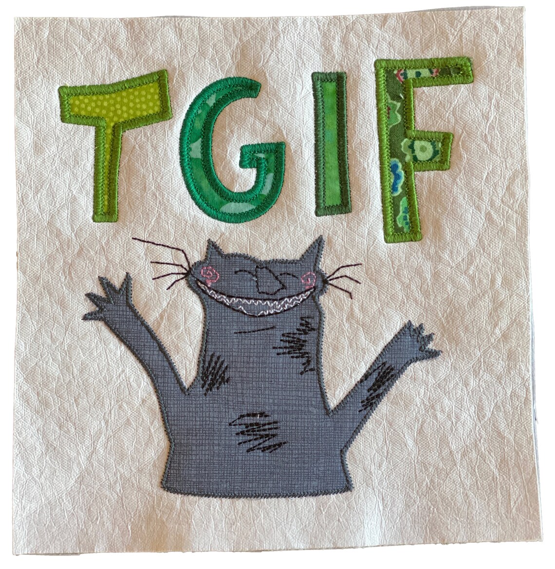 HAPPY CAT Machine Embroidery A cute motif TGIF Happy Cat | Etsy