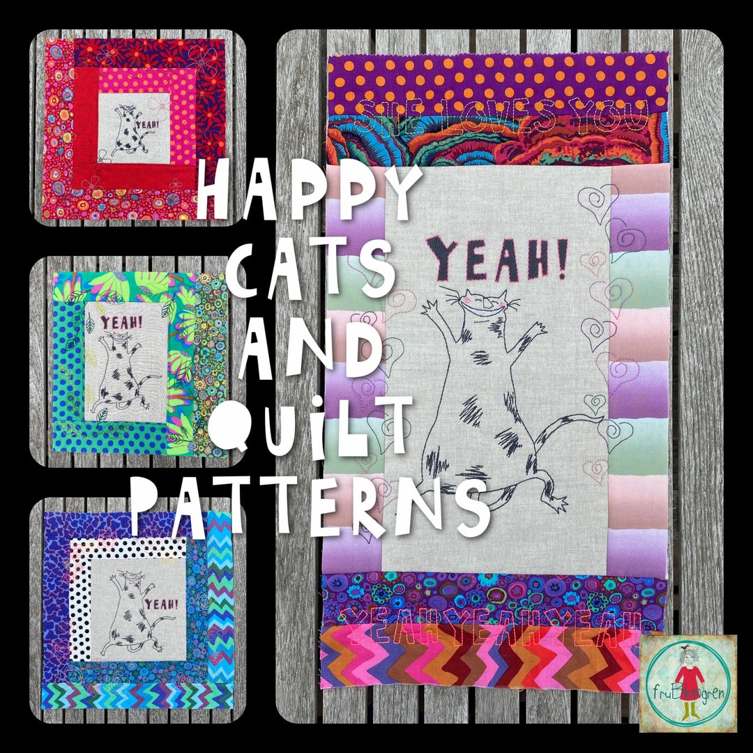 Happy Cats and Quilt Patterns for Embroidery Machines - Make Your Mini ...