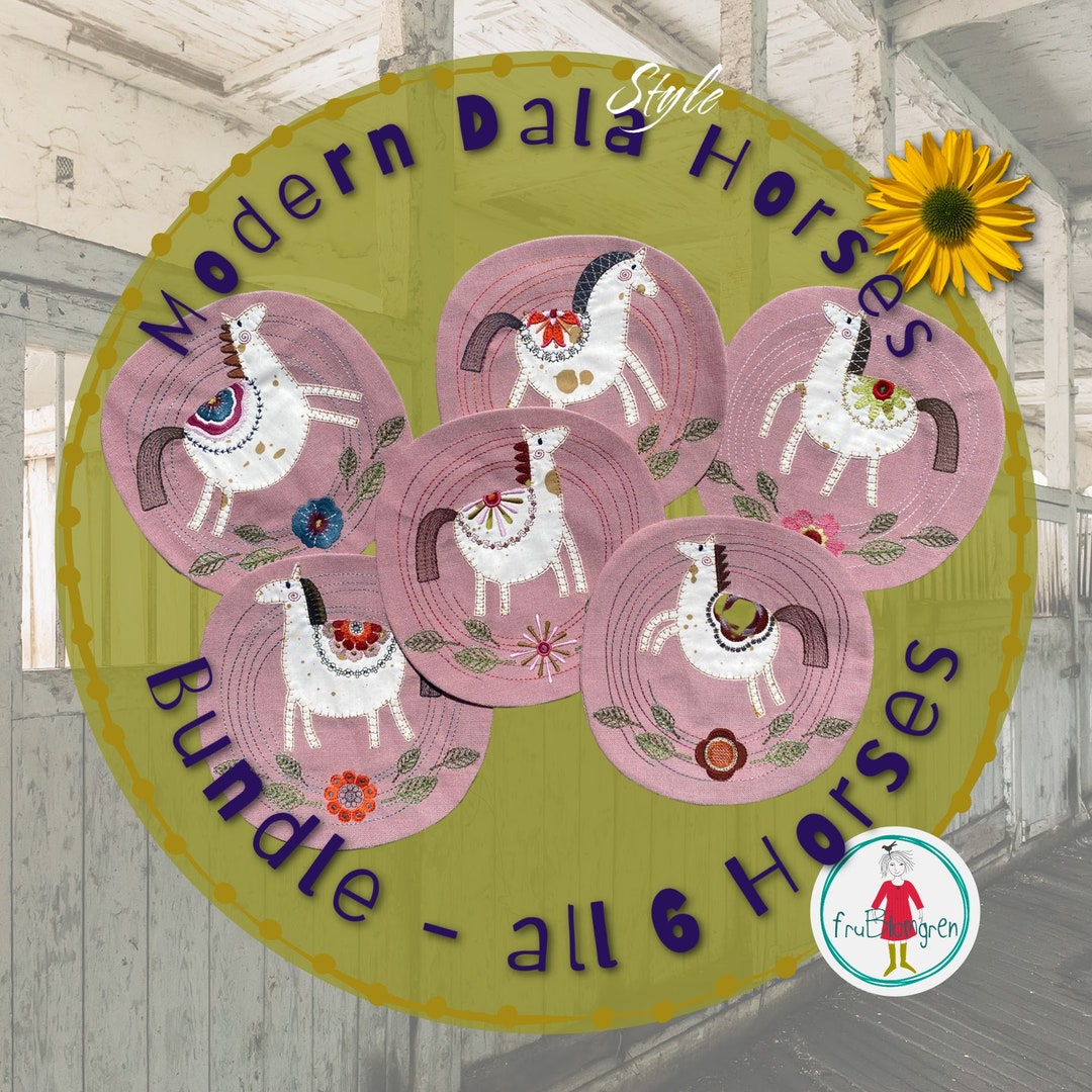 Bundle_horse Designs - All 6 of My Dala Style Appliqué Horse Design ...