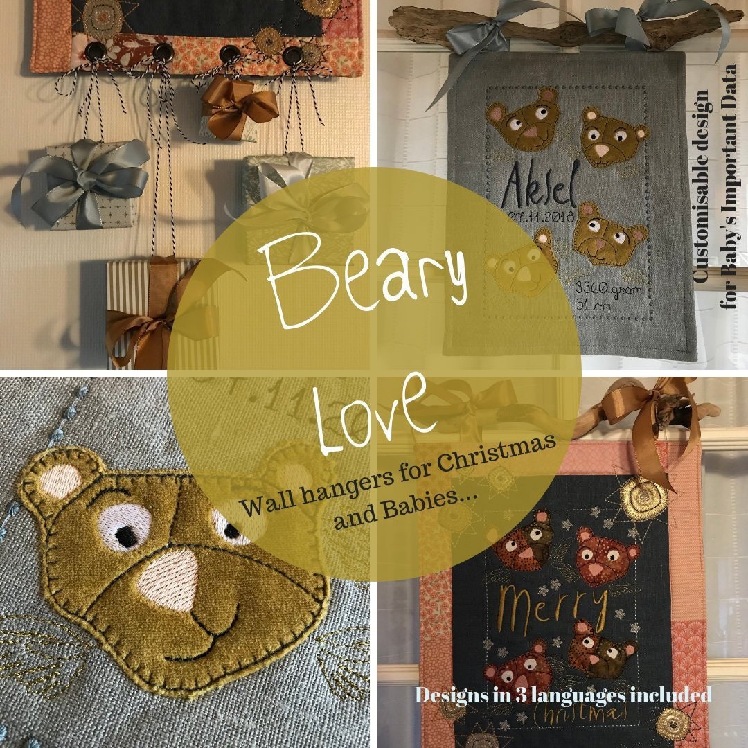 BEAUTIFUL BIG Appliqué BEAR Motif for Making Textile Wall Hangers - for ...