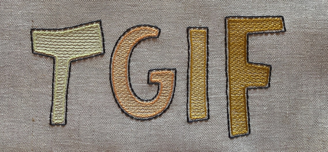 HAPPY CAT Machine Embroidery A cute motif TGIF Happy Cat | Etsy