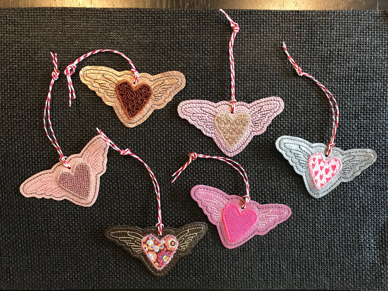 6 Machine Embroidery Heart Hangers/tags ITH for Your Embroidery Machine ...