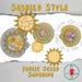 4 Fabric Scrap Collage Designs - Sashiko Style - Sunshine - Cute and ...