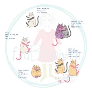 5 Cute Appliqué Mix Designs With Cute Cats for Your Embroidery Machine ...