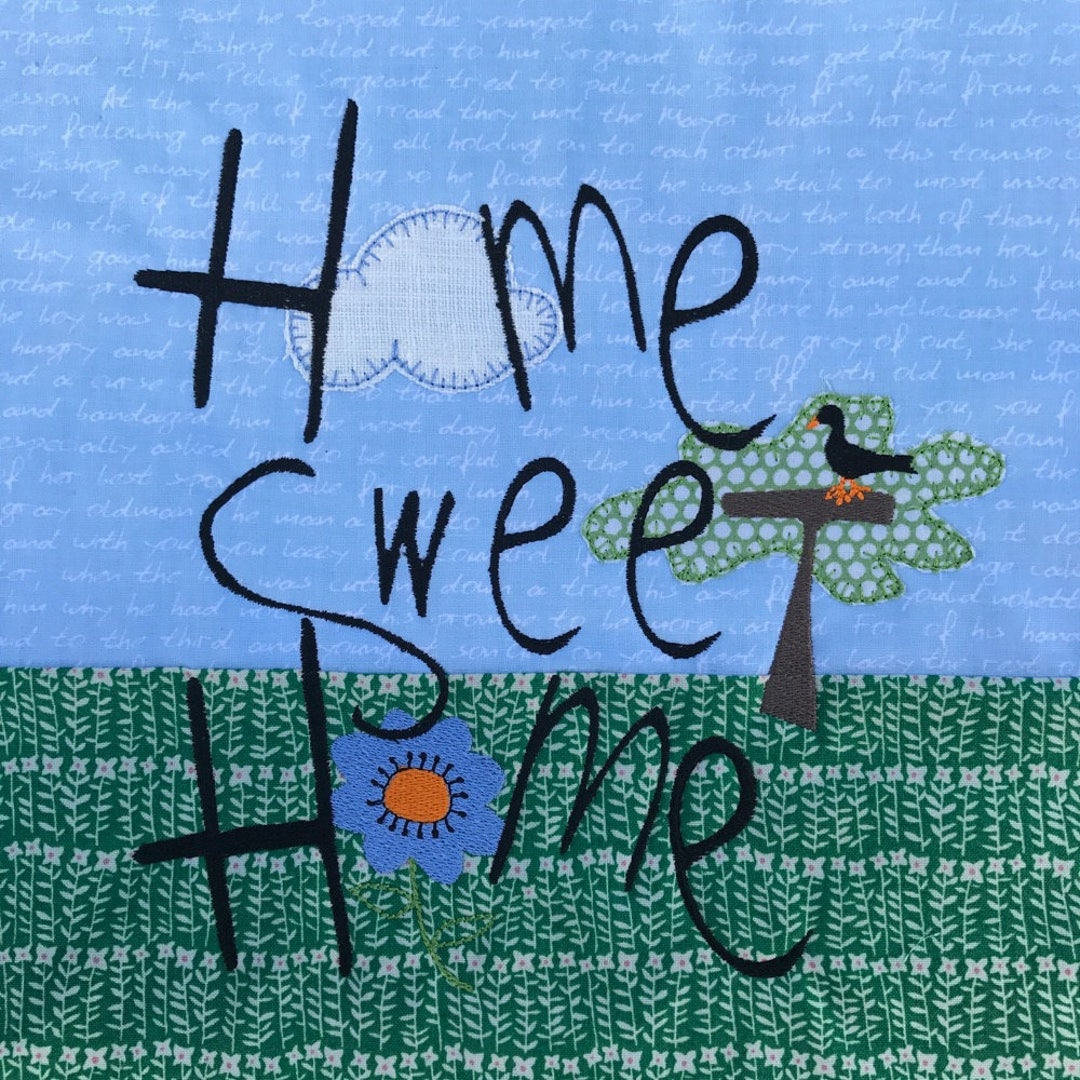 HOME SWEET HOME Maschinenstickdatei für Wandhänger, 'Welcomers' oder ...