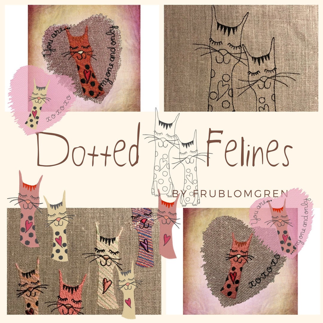 DOTTED FELINES - Slim, Elegant Cats With Dots - Very Smart, 7 Machine ...