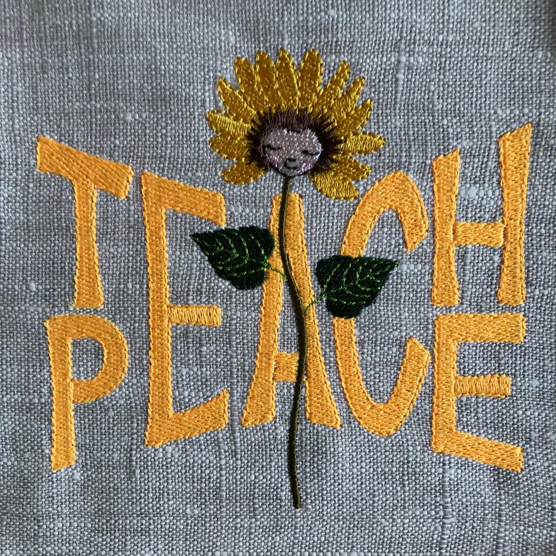 SUNFLOWER Peace Designs TEACH PEACE 7 Beautiful Machine - Etsy UK