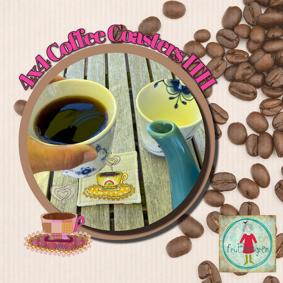 4x4 ITH Coasters Machine Embroidery With Sketchy - Etsy