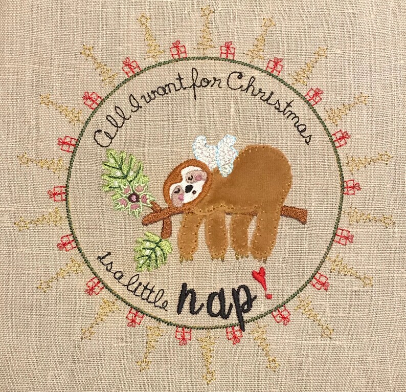 DETAILED ANGEL SLOTH Design for Embellishing Your Textile - Etsy