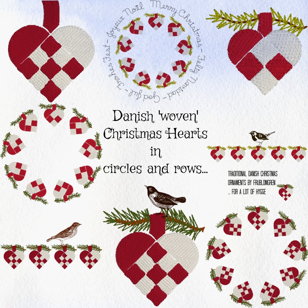 Traditional DANISH CHRISTMAS HEARTS in Rows and Circles... 8 Different ...