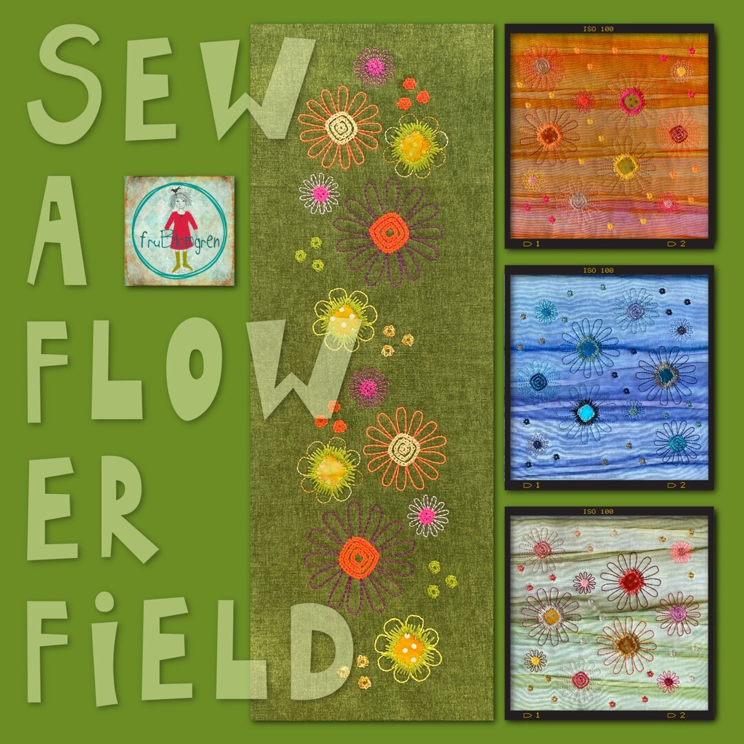 Easy Doodle Machine Embroidery Flowers - 6 Single Flowers, a Flower ...
