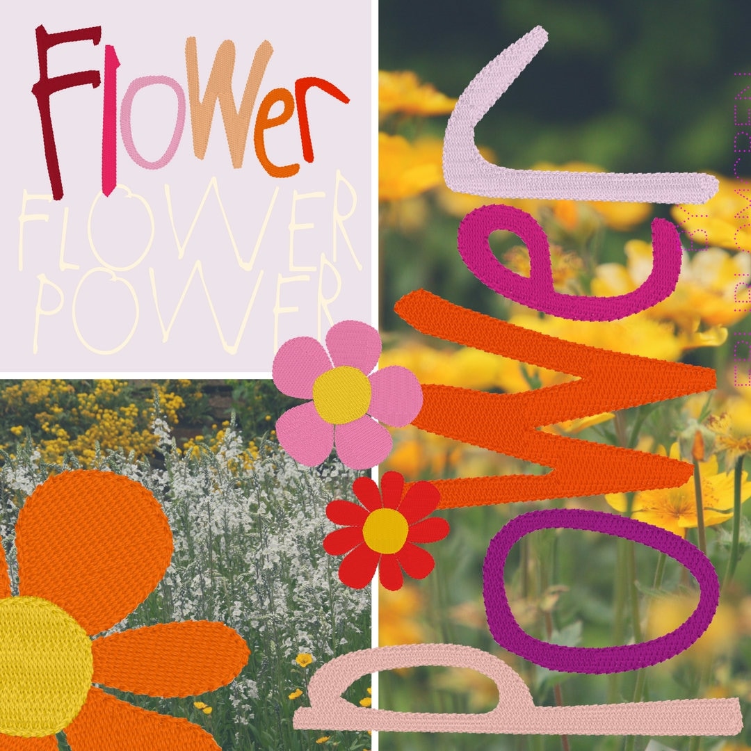 FLOWER POWER - Flowers and Text for Embellishment of You Garments and ...