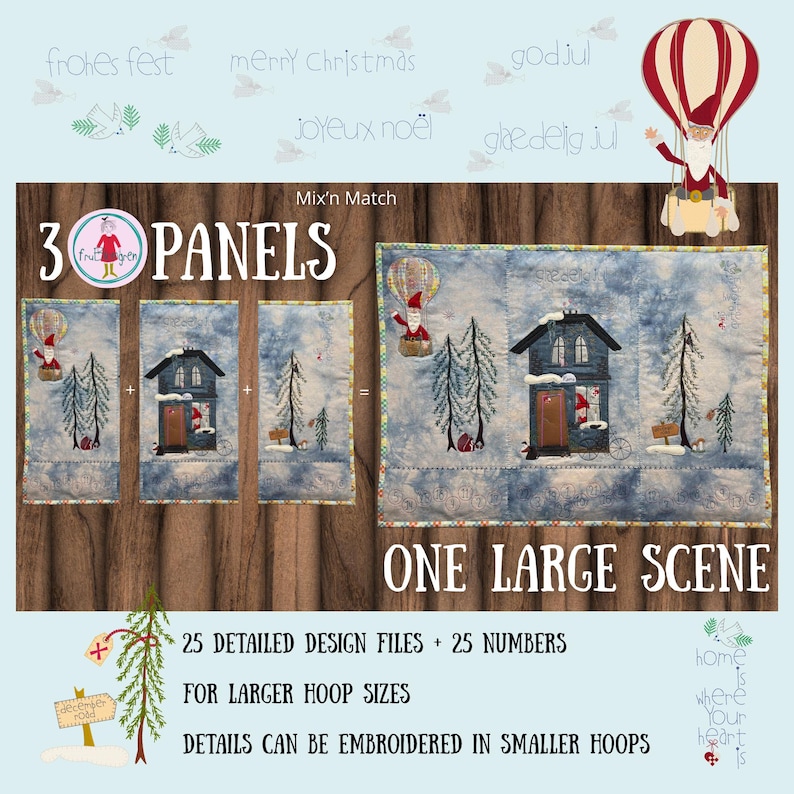 XXL Advent-building Pack 2025 | Hand Drawn Christmas Appliqué Designs ...