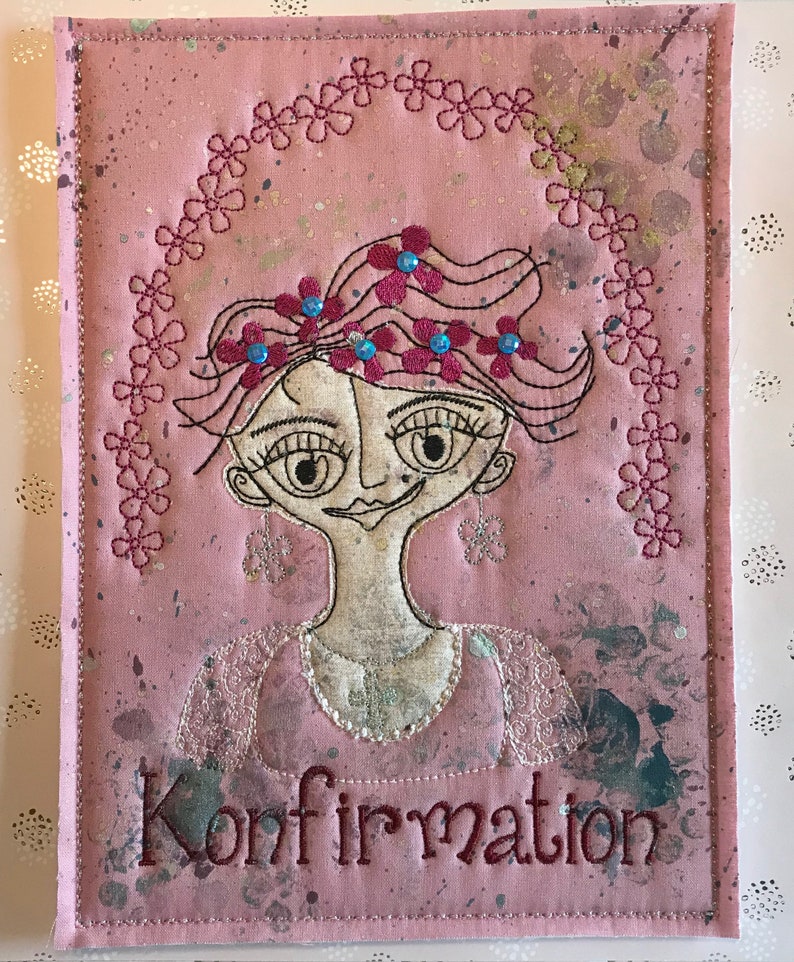 3 Large ITH Confirmation and Konfirmation Cards With My Flower Girl ...