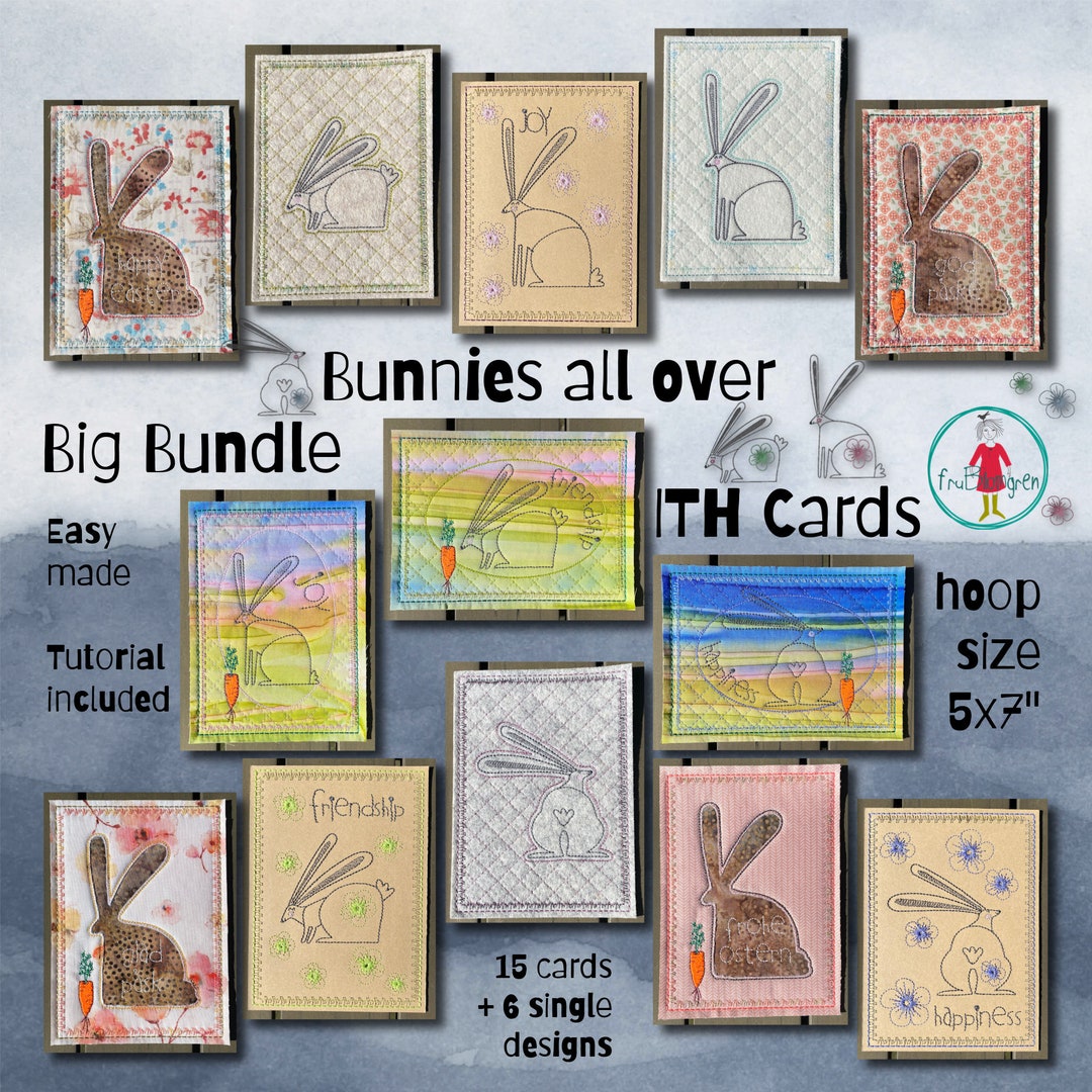 Big BUNNY ITH Cards Bundle - All Four Design Packs + Bonus Designs - 15 ...