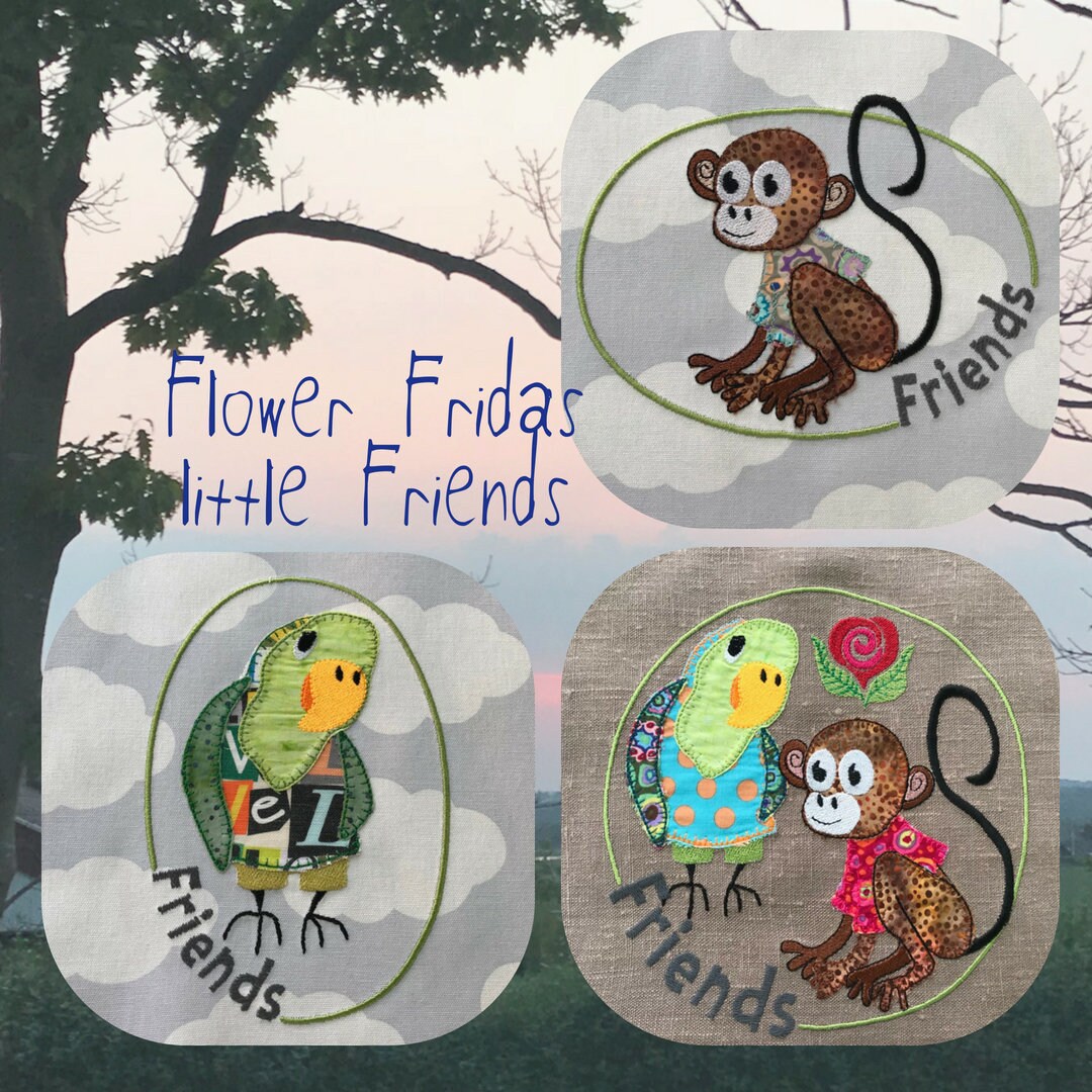 2 Cute Little Friends in 3 Different Machine Embroidery Designs - Cute ...
