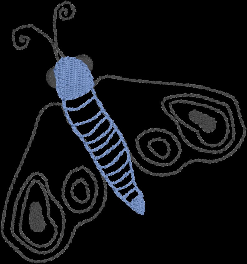 Whimsical DOODLEFLIES, Three Fragile Doodle Butterfly Machine ...
