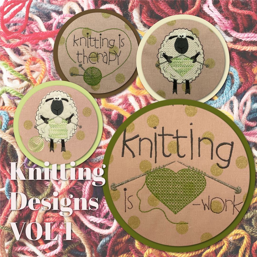 4 Machine Embroidery Designs Easy Made for Knitters - 4 Motifs and ...