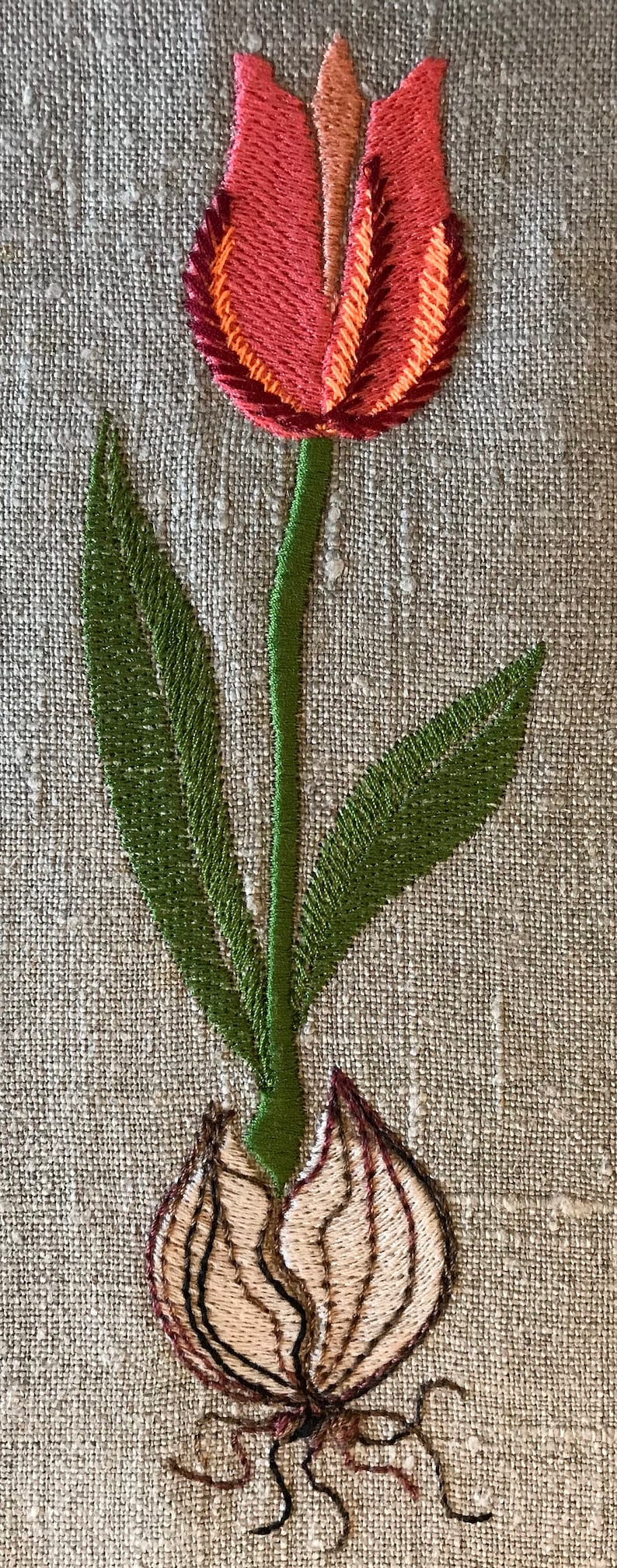 LARGE EMBROIDERY TULIPS - 6 Hand Drawn and Detailed Machine Embroidery ...