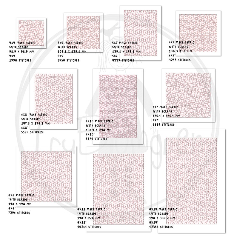 10 EASY MADE Machine Embroidery Stipple Quilt Patterns for Making Small ...