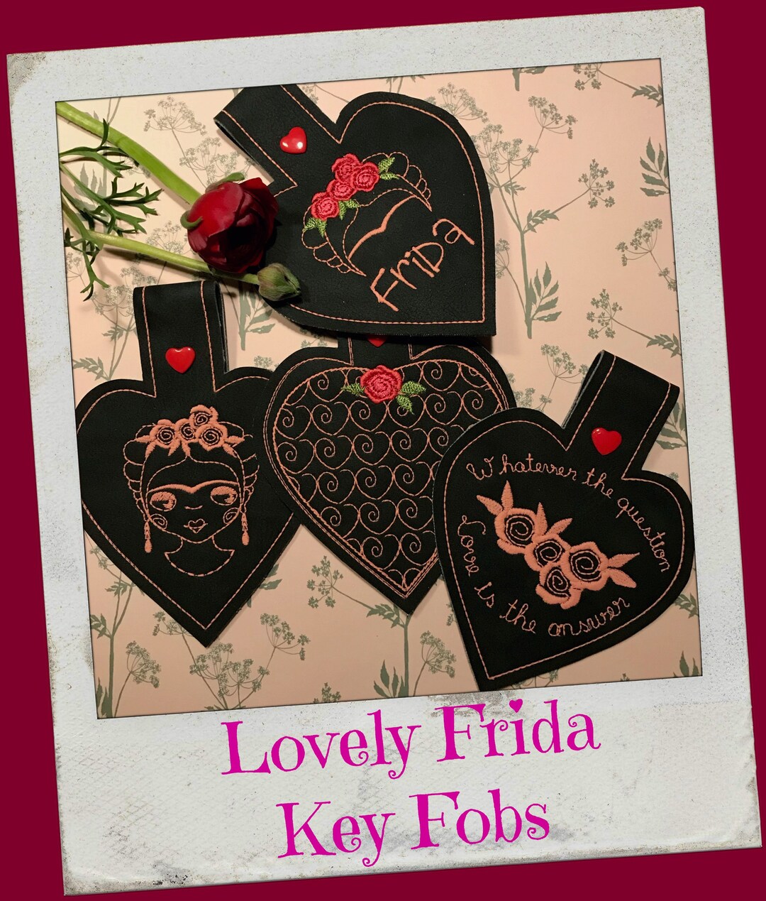 4 Cute ITH Key Fobs With My Lovely Frida DIY Key Fobs for Fast Made ...