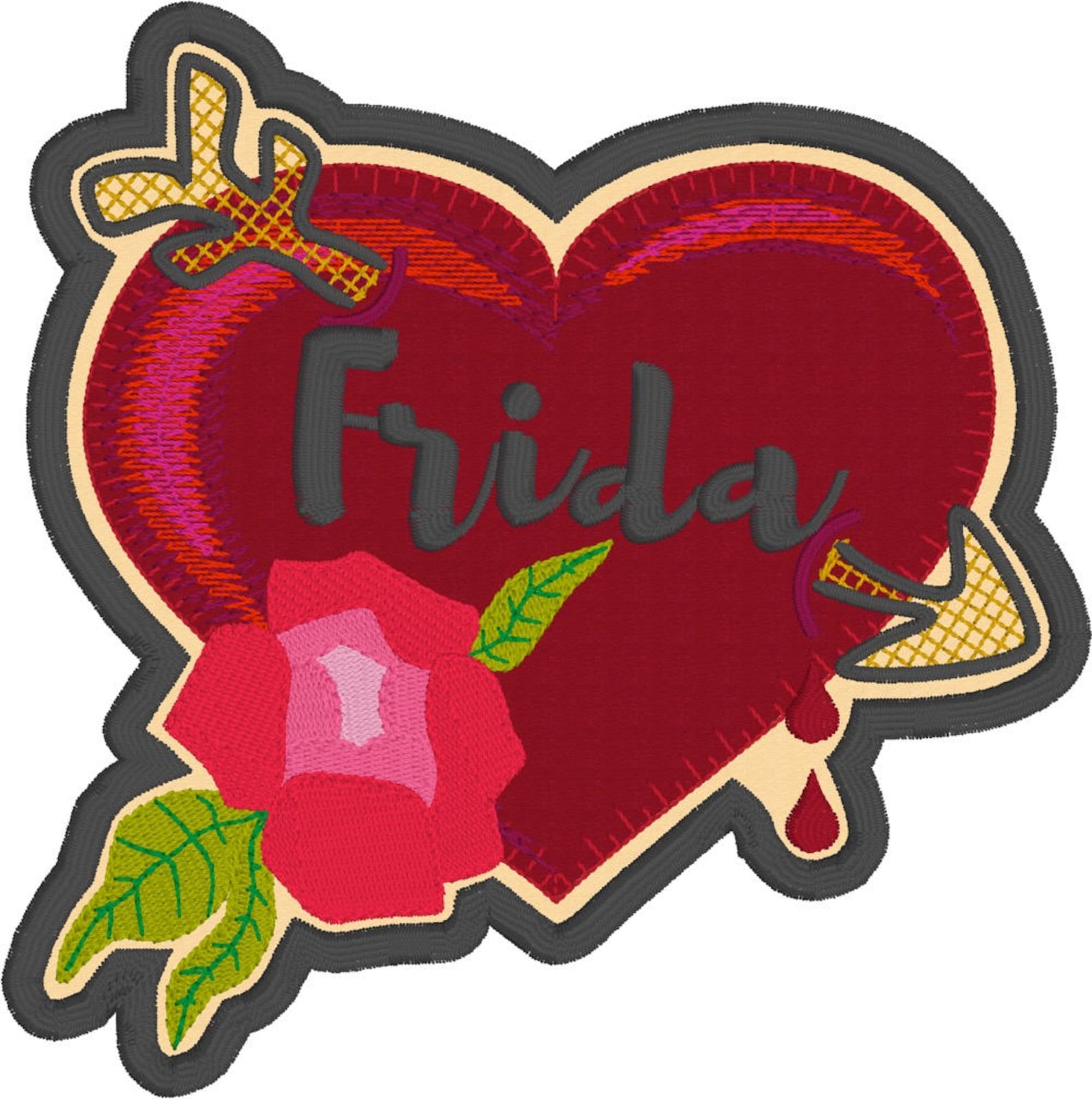 APPLIQUE TATTOO HEARTS and Patches With the Name Frida 8 Cool - Etsy