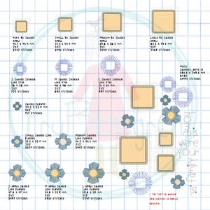 XL Motif With Reversed Appliqué Squares – Sashiko Style | Squares in 4 ...