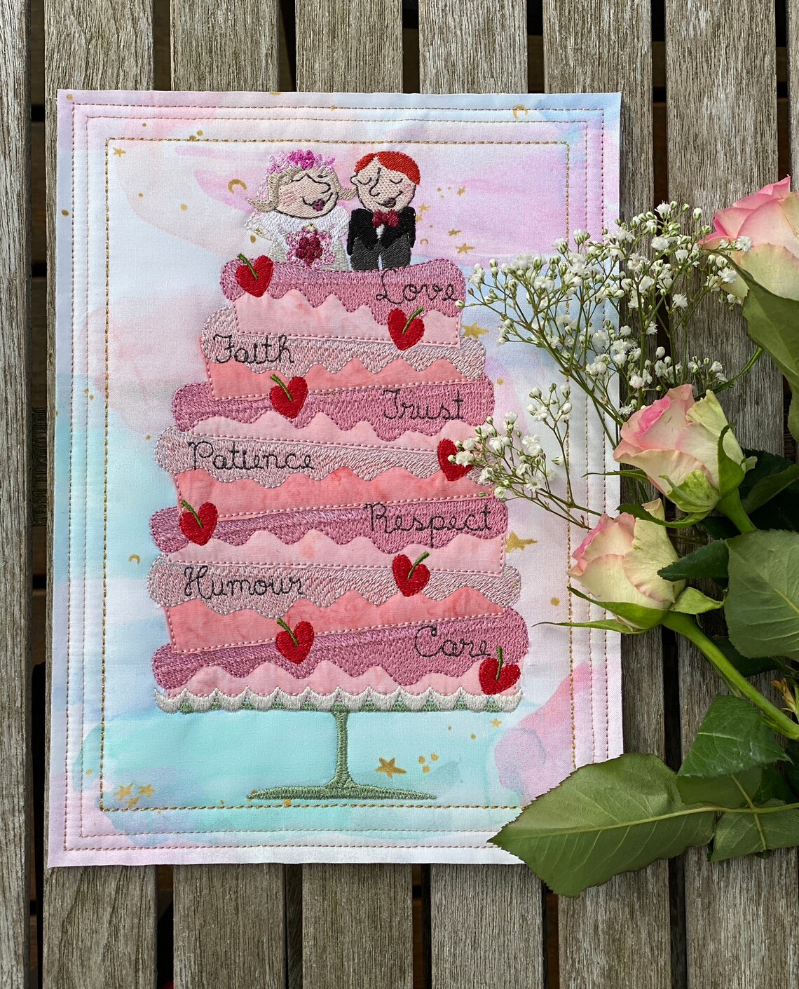 Wedding Cards ITH The Cake of Love 6 ITH Appliqué Machine | Etsy