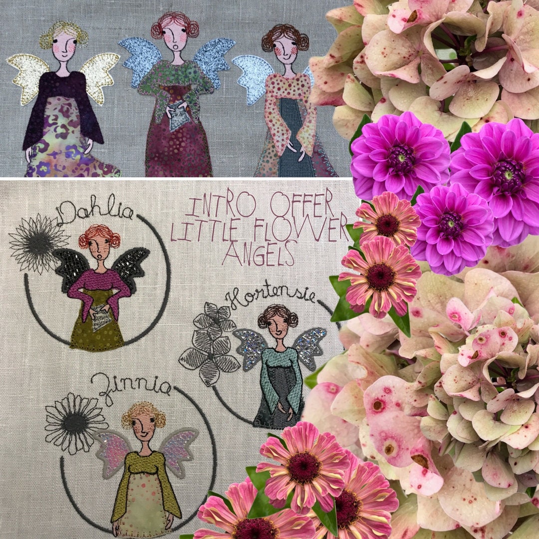 FLOWER ANGELS - All Three Angels - 15 Designs - Dahlia, Hortensia and ...