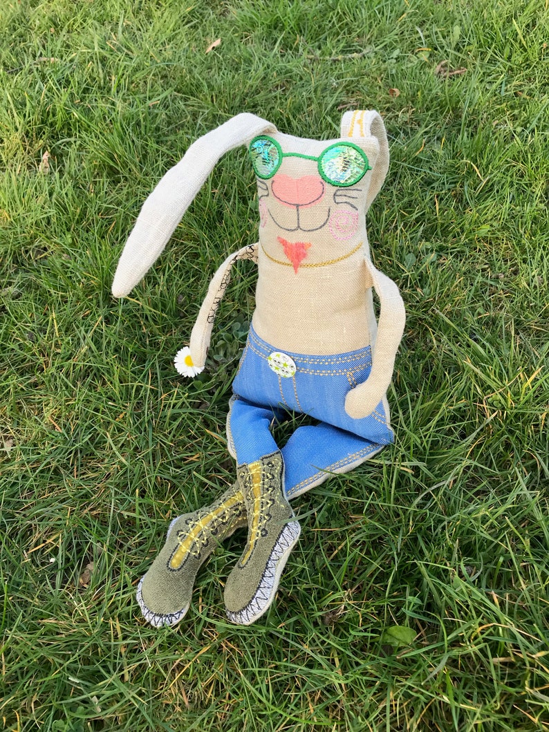 Large Softie Bunny ITH Special Edition 'hipster - Etsy