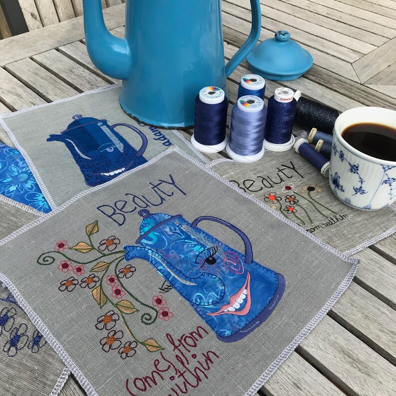 FRIDAY FACES: Coffee Pot Madam Blaa Face Friday With Flowers | Etsy