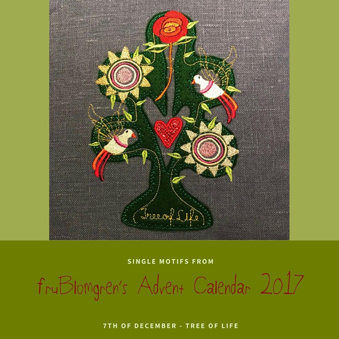 DESIGNS From Frublomgren's Advent Calendar. Machine Embroidery Design ...
