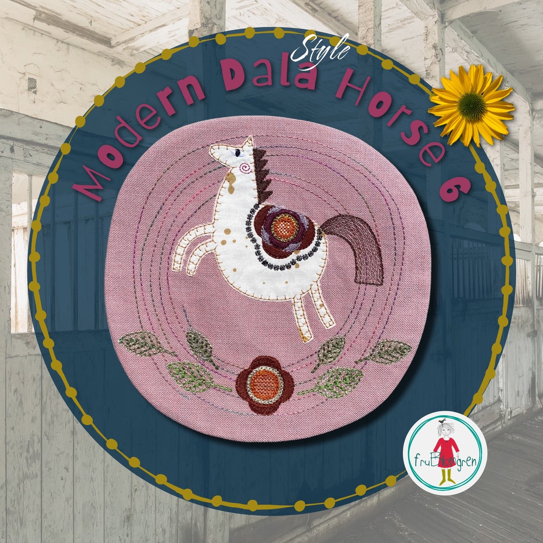 VOL 6_horse Design - Dala Style Appliqué Horse Design With Flower ...