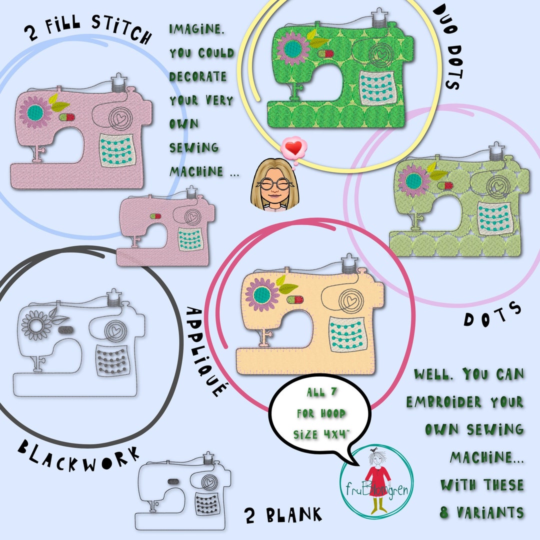 4x4 Machine Embroidery Designs - Cute, Easy Made Sewing Machine Motifs ...