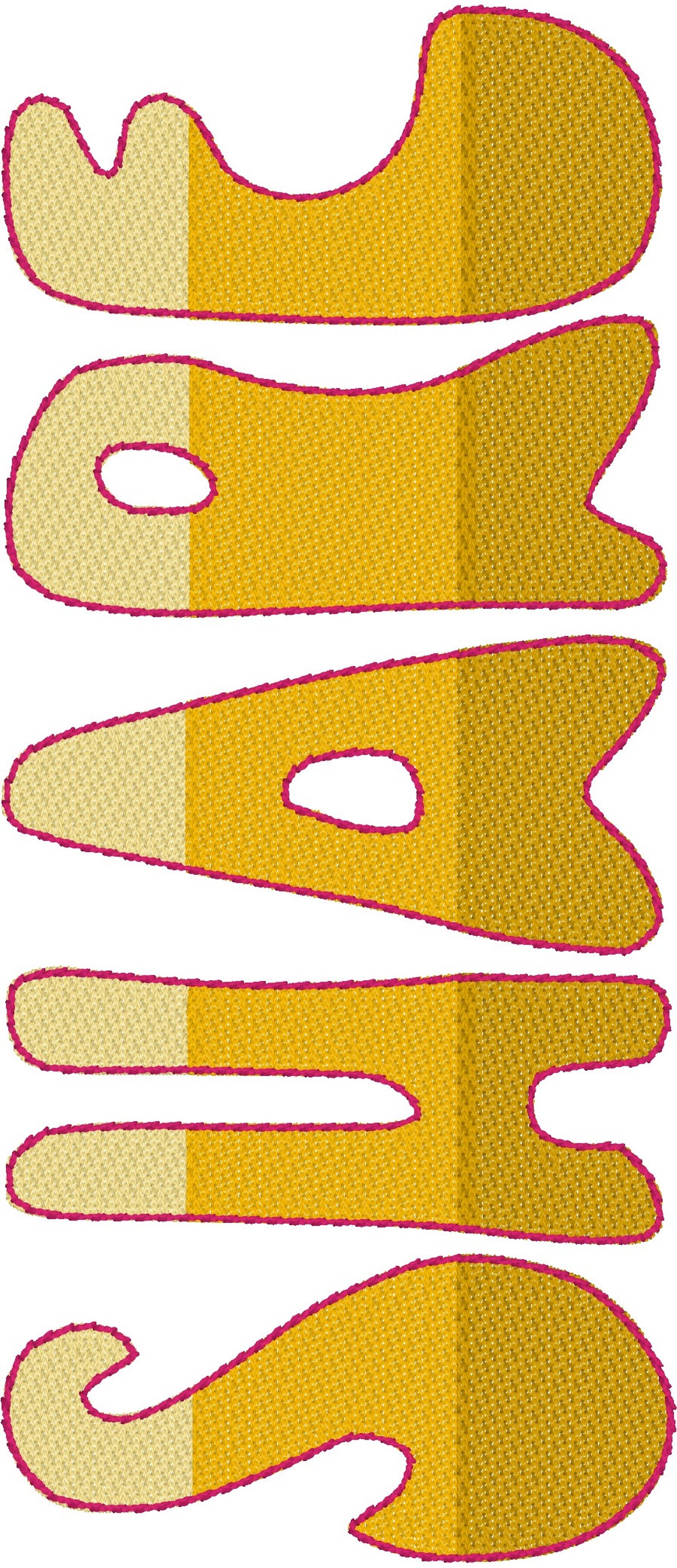 3 Appliqué Machine Embroidery Designs: Rainbow Shaded Text in - Etsy