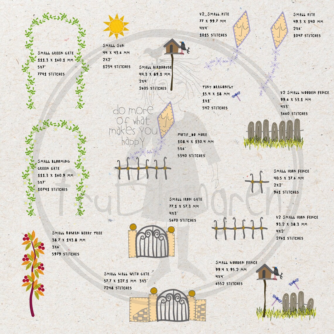 15 Hand Drawn Machine Embroidery Designs Connectors and - Etsy