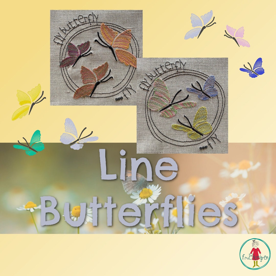 Line Butterflies - 3 Sizes and Motifs - Hand-drawn, Light Butterfly ...