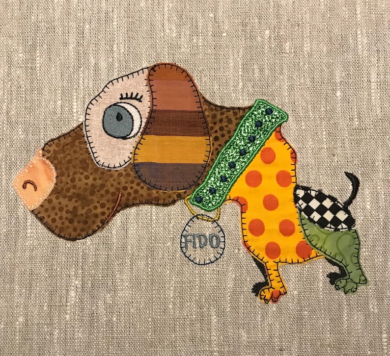 Patchwork Dogs, 6 Cute Machine Embroidery Designs for Making Patchwork ...
