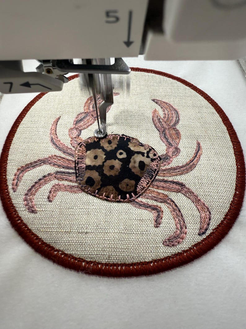 Hand Drawn Appliqué CRABS - 2 Sizes, a Motif of Two Crabs and a ...