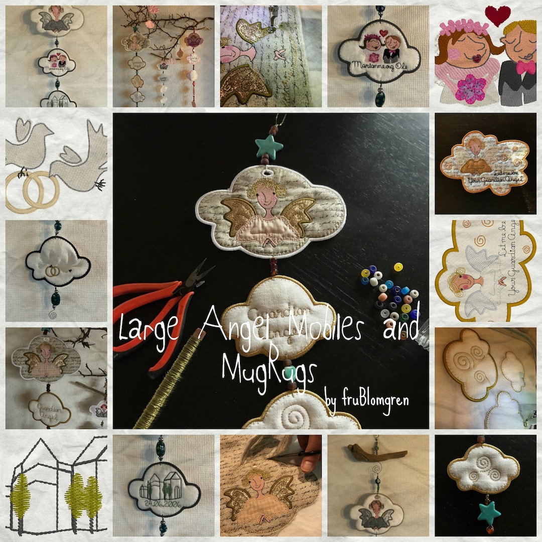 GUARDIAN ANGEL MOBILE, Large - 15 Machine Embroidery Designs for ...