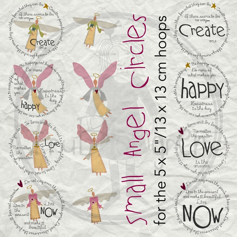 ANGEL CIRCLES SMALL: 12 Cute and Versatile Hand Drawn Circular - Etsy