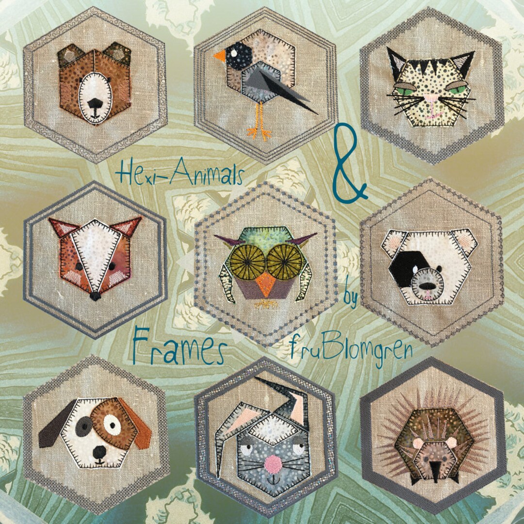 HEXI-ANIMALS, 9 Cute Applique Animals + 9 Different Frames, All 18 ...