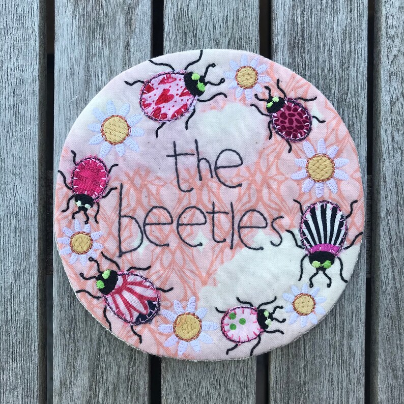 Appliqué BEETLES AND Embroidery DAISIES - Mugrugs and Motifs - 4 ...