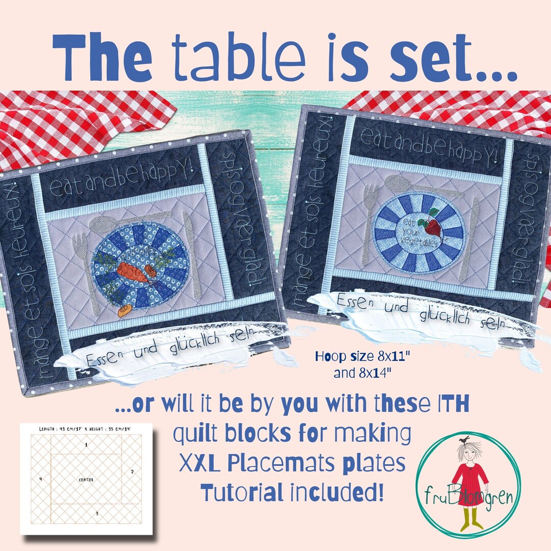 XXL ITH Quilt Blocks - Make Extra Large Placemats With Fine Hand-drawn ...