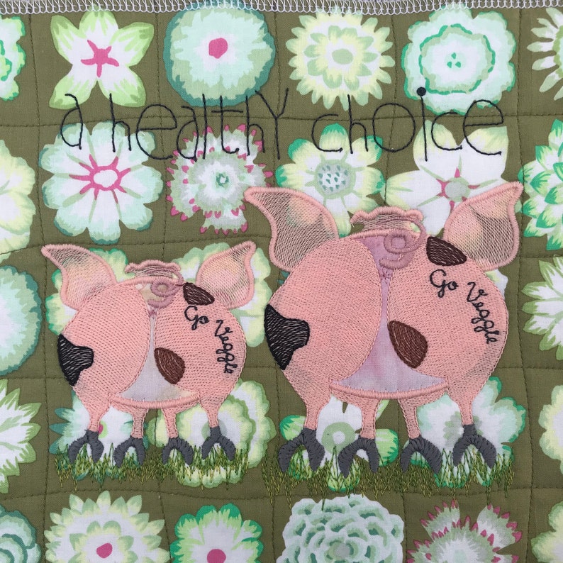 6 Machine Embroidery Designs - Whimsical and Hand Drawn With My Piglets ...