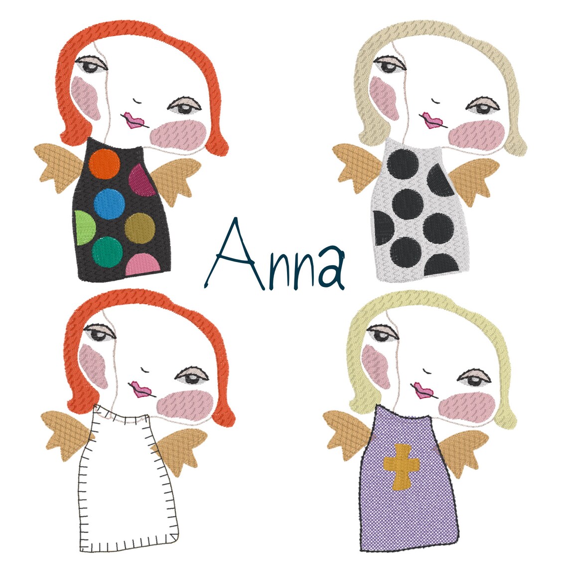 Angel Anna - Little Soft Every-day Angel ITH, Machine Embroidery Design ...